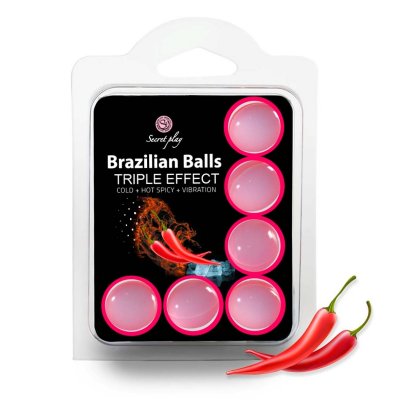 Olej masážní BRAZILIAN TRIPLE EFFECT 6 BALLS SET > Masážní oleje, gely ...